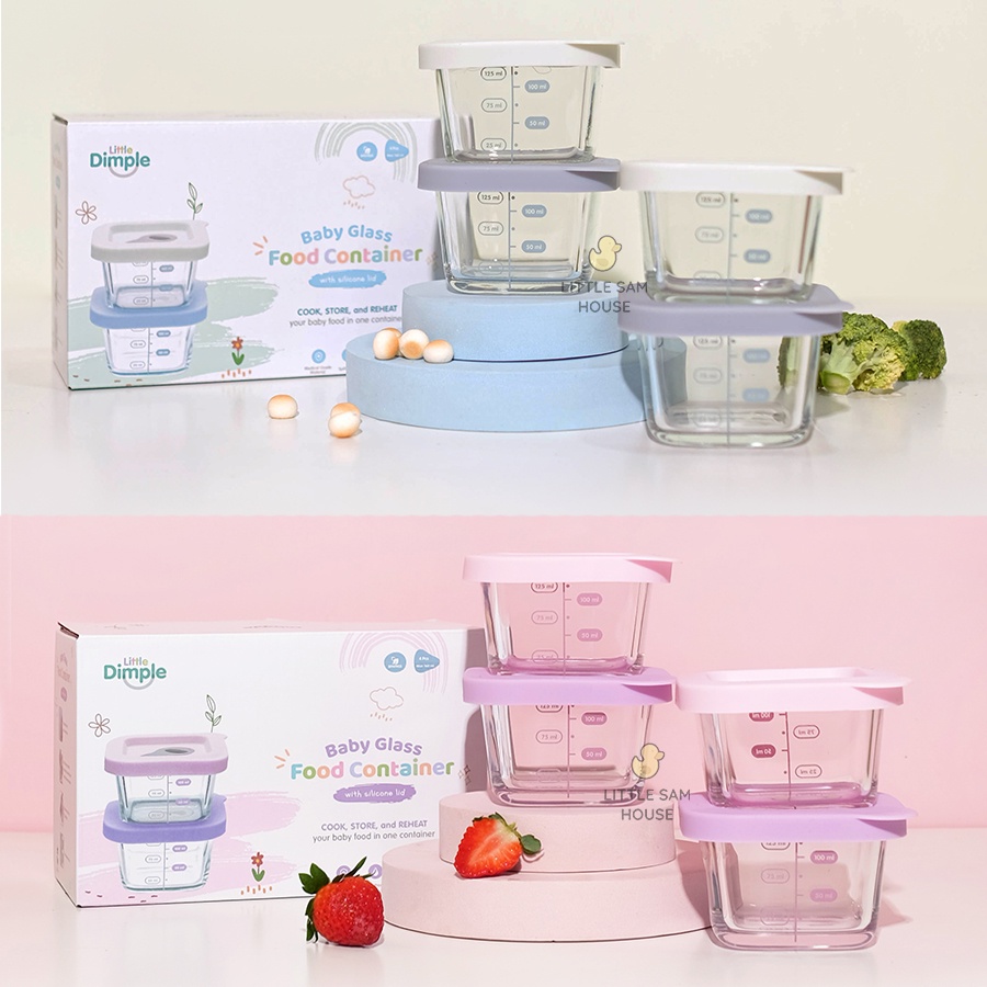 Jual SET 4PCS Little Dimple Mini Baby Food Container Silicone Lid ...