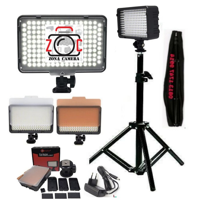 Jual Paket Lampu LED 160 Video Light Vlog Lighting Kamera Studio ...