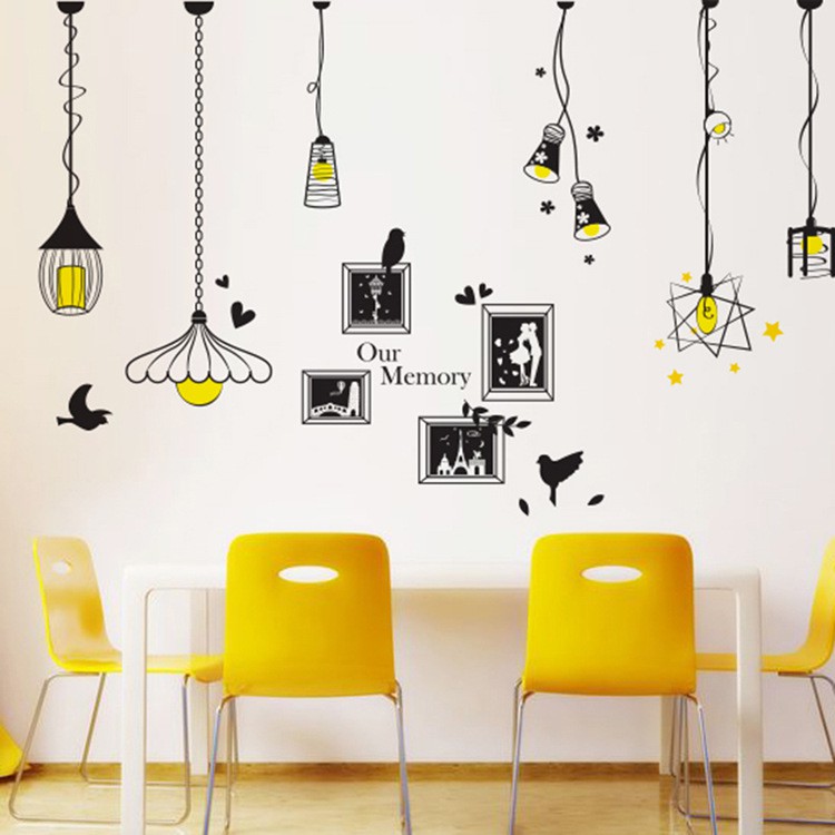 Jual Reliza Wall Sticker Lampu Gantung Hitam Frame Our Memory Stiker ...