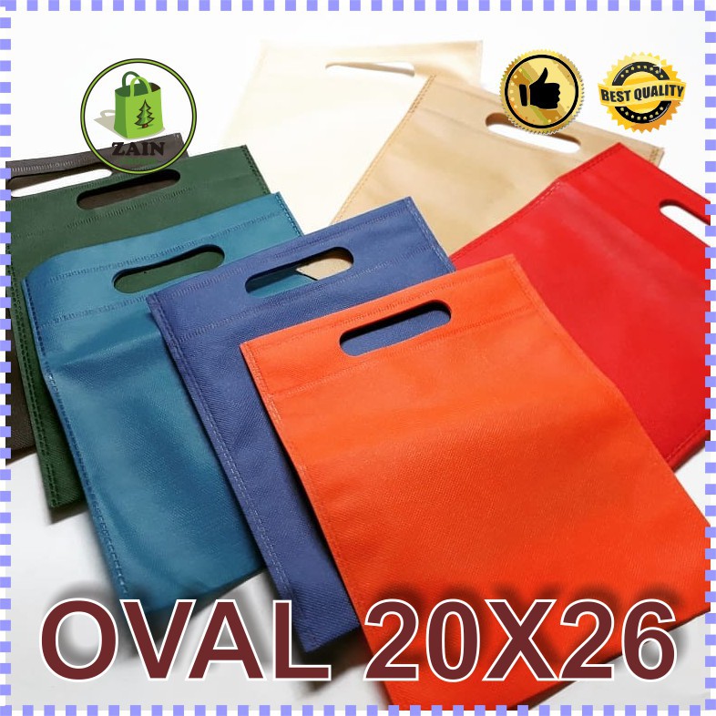 Jual 20x25 cm Tas spunbond oval kain nonwoven furing press kantong bag ...