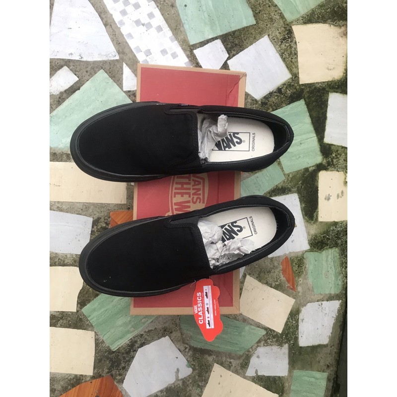 Jual VANS SLIP ON FULL BLACK | Shopee Indonesia