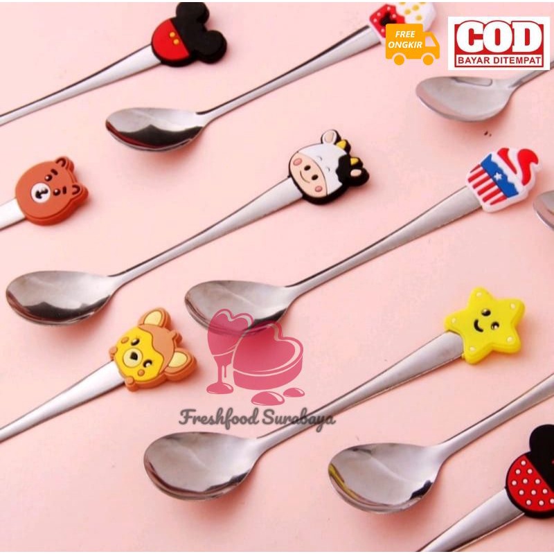 Jual Sendok teh karakter stainless steel | Shopee Indonesia