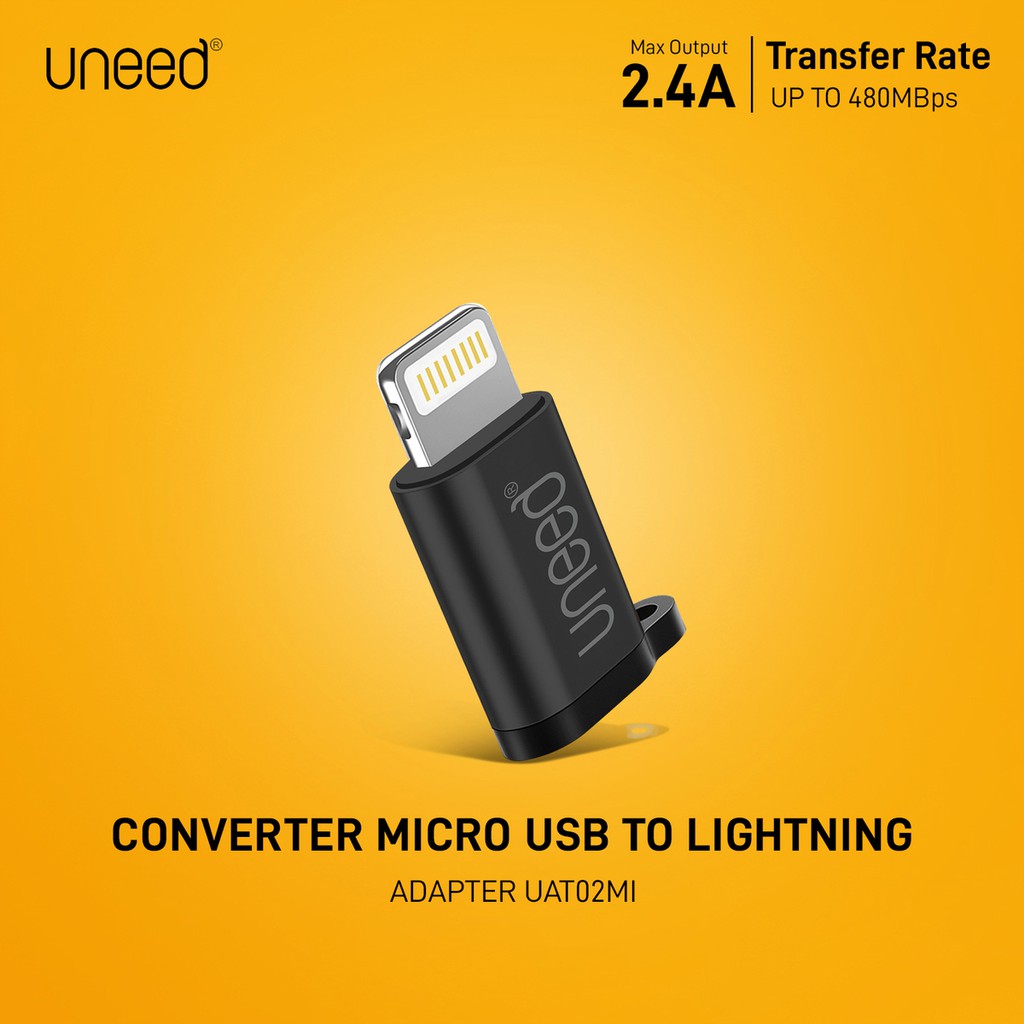 Jual Uneed Zinc Alloy Converter Micro USB to Lightning - UAT02Mi ...