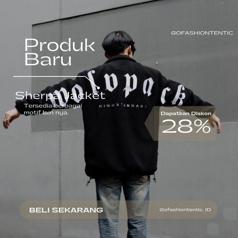 Jual Gofashiontentic - Jaket Sherpa Pria Full Bulu / Jaket Sherpa Wolv ...