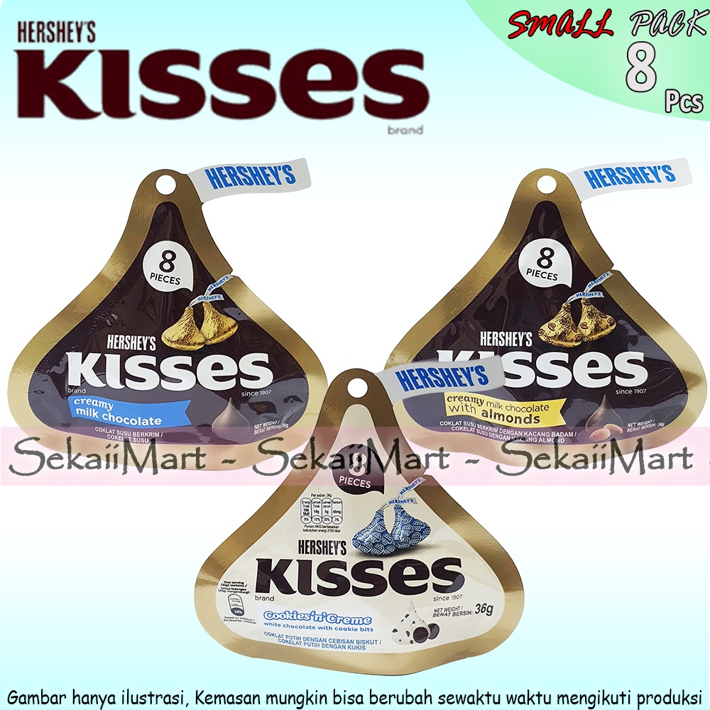 Jual HERSHEY'S KISSES Small Pack isi 8 pcs All Variant - HERSHEYS Kiss ...