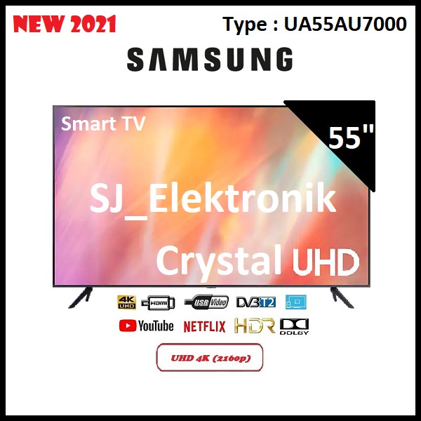 Jual (KHUSUS LUAR KOTA) LED TV Samsung 55 Inch UA55AU7000 - 55AU7000 Crystal UHD | Shopee Indonesia