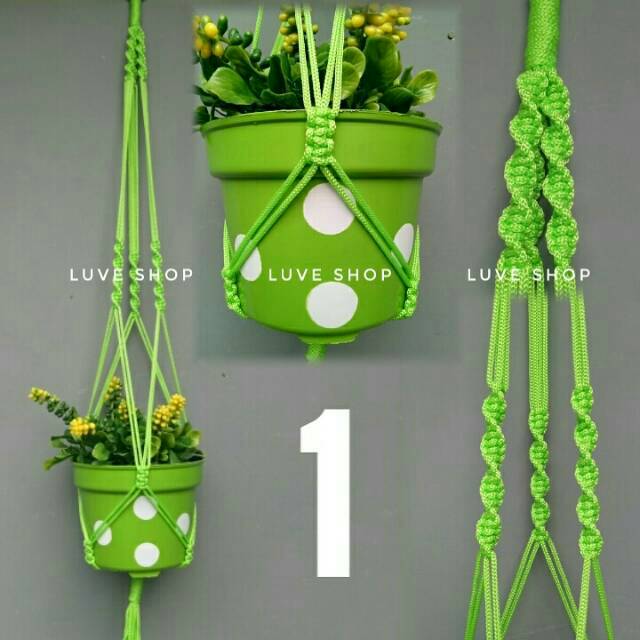 Jual Tali Pot gantung / talipot tanaman / macrame plant hanger/tali pot ...
