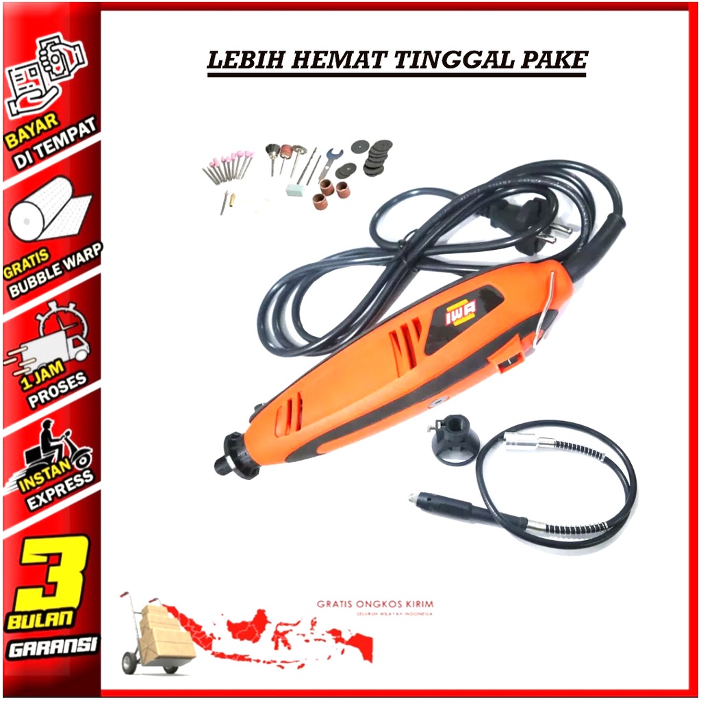 Jual IWA Die Grinder Set Box S1JFE210 - Rotary Tool 130w - Grinder ...
