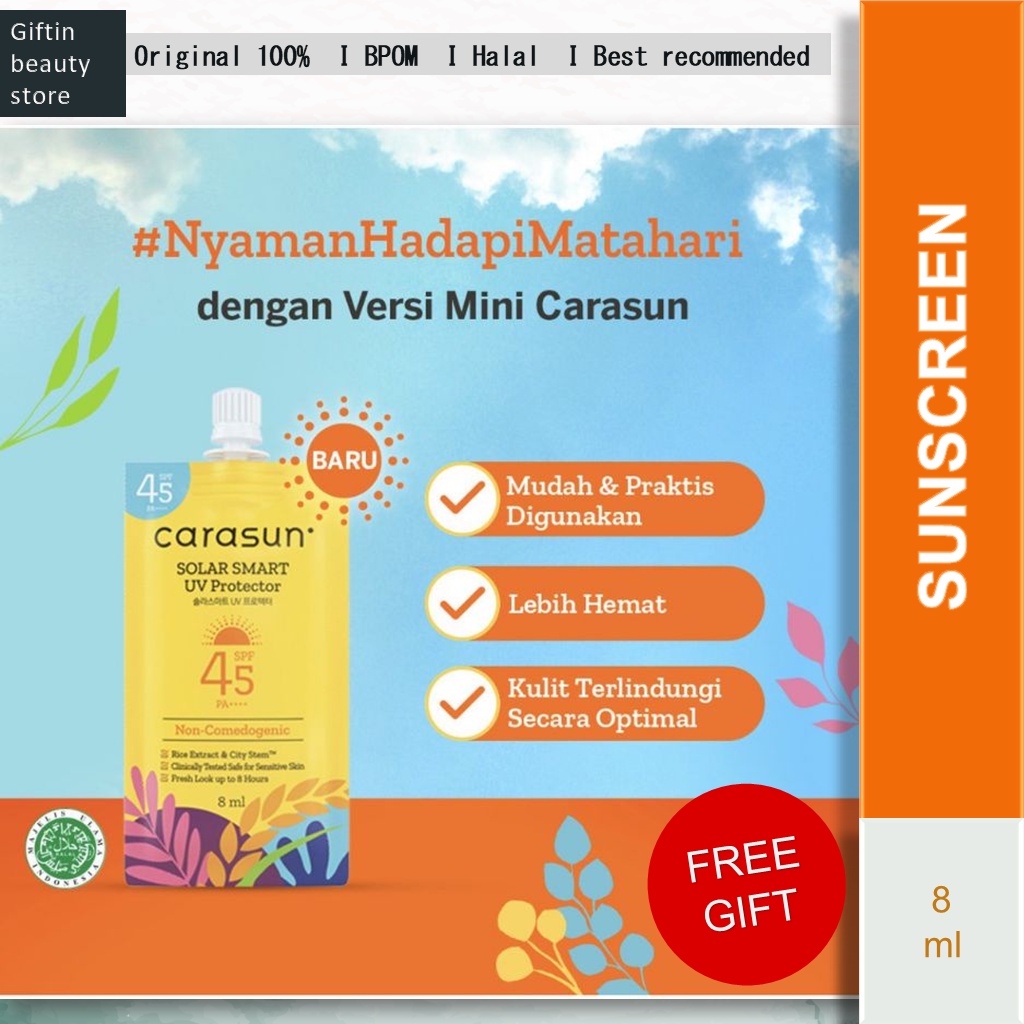 Jual Carasun Solar Smart UV Protector Sunscreen Sachet | Shopee Indonesia