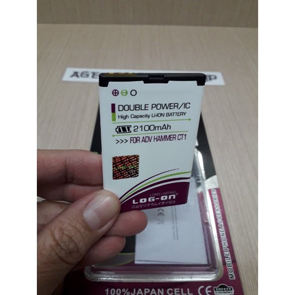 Jual Baterai Advan Hammer CT1 Batre LOG-ON Double Power IC Battery 2 IC 2100mAh aah | Shopee ...
