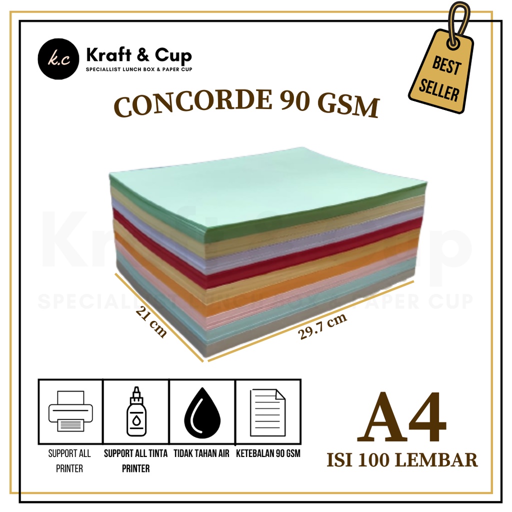 Jual [100 Lembar] Kertas Concorde 90gr A4 Kertas Concorde A4 90 gr ...