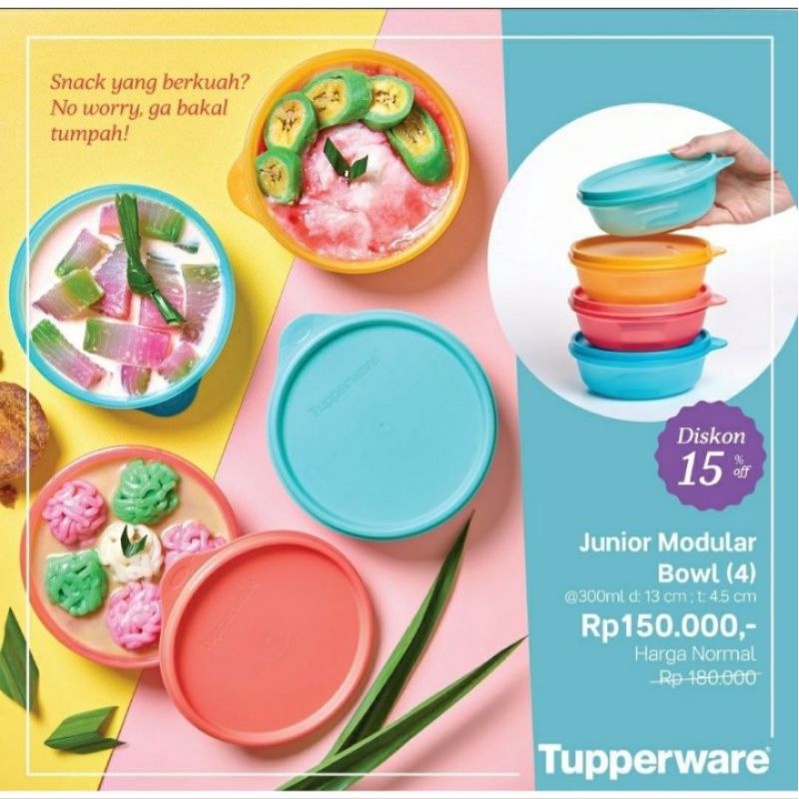 Jual junior modular bowl tupperware 300 ml | Shopee Indonesia