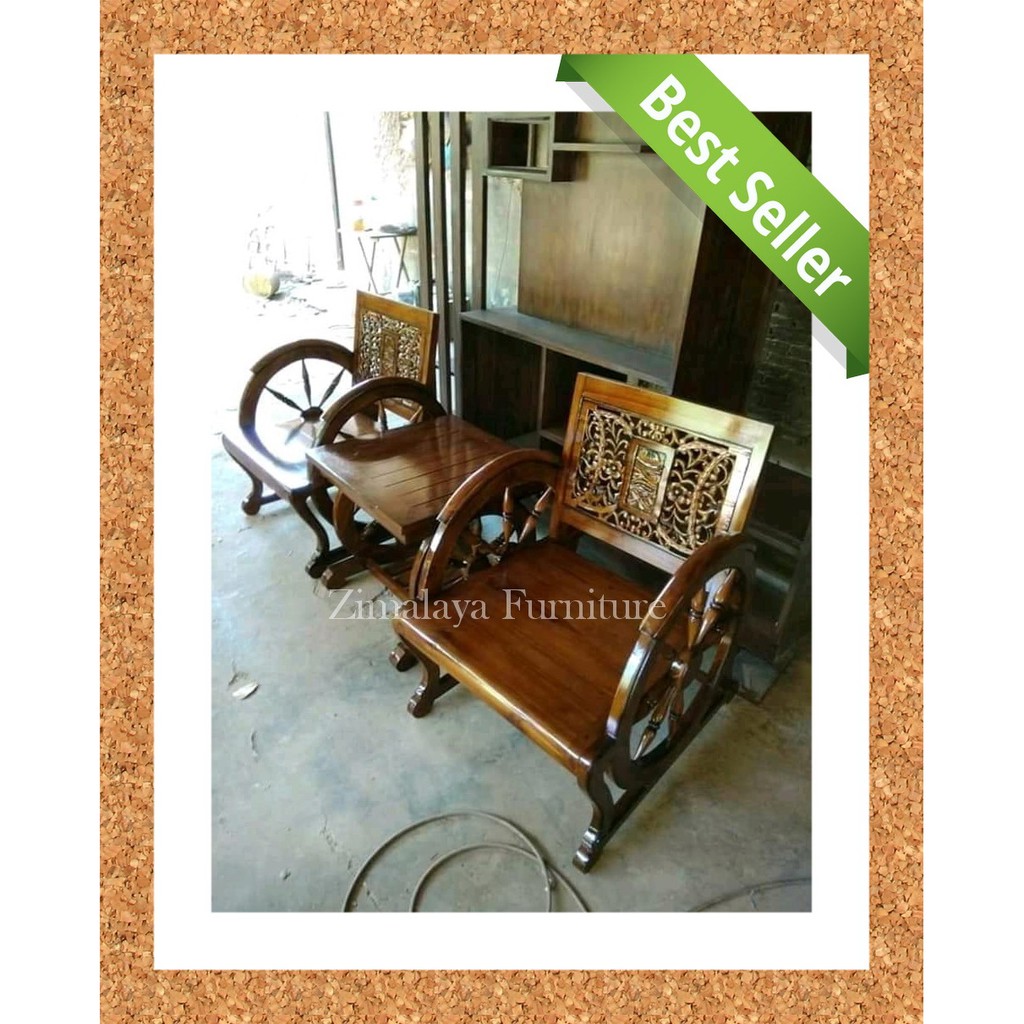 Jual Kursi Teras Jati Antik Roda Dokar, Kursi Teras Antik, Kursi Dokar ...