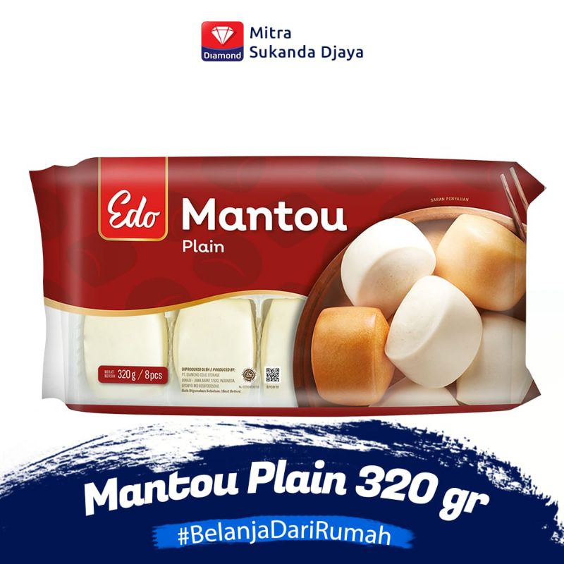 Jual EDO MANTOU PLAIN 320GR / MANTOU ORIGINAL ISI 8 | Shopee Indonesia