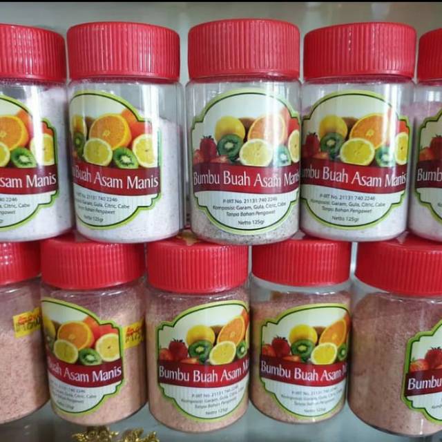 Jual Bumbu Buah Garam buah bubuk buah asam manis PEDAS (bubuk merah ...