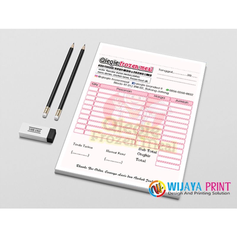 Jual Cetak Nota Custom | Nota Bon | Nota 2 ply ( Minimal 4 buku ...