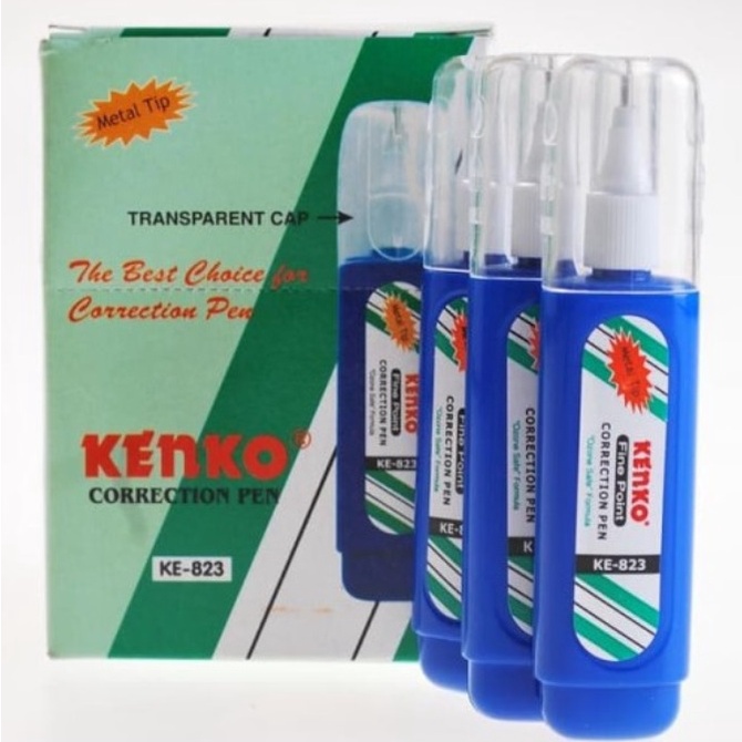 Jual TIP EX Cair / Stipo / Correction pen Kenko KE - 823 Metal Tip BIRU / Penghapus Tip X ...
