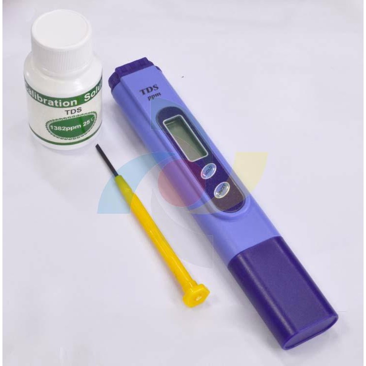 Jual TDS Meter dengan cairan kalibrasi READY 95% HRDK | Shopee Indonesia