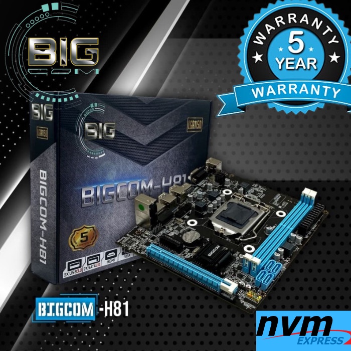 Jual MAINBOARD H81 BIGCOM INTEL LGA 1150 NVME MOTHERBOARD DDR3 USB 3.0 | Shopee Indonesia