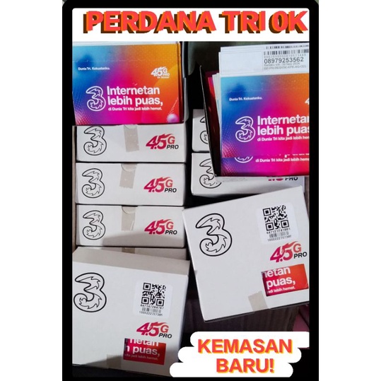 Jual PERDANA TRI/ THREE 0K/ Zero Kuota/ Grocier Murah | Shopee Indonesia