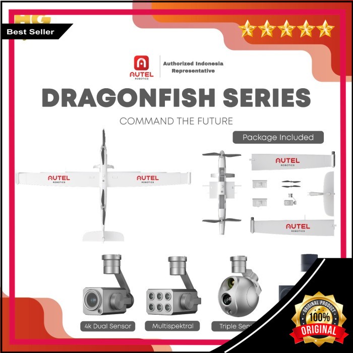Jual Original AUTEL DRAGONFISH LITE/ STANDARD/PRO VTOL Fixed Wing DRONE ...