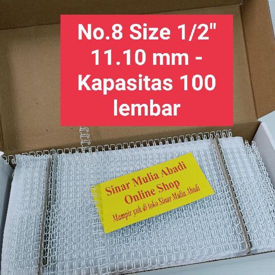Jual Spiral Jilid Kawat No 8 Size 1/2 " 11.10 mm Wire Binding | Shopee ...