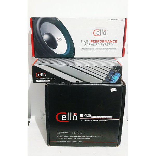 Jual Paket Audio Mobil Cello Speaker Split Power Amplifier 4 Channel ...