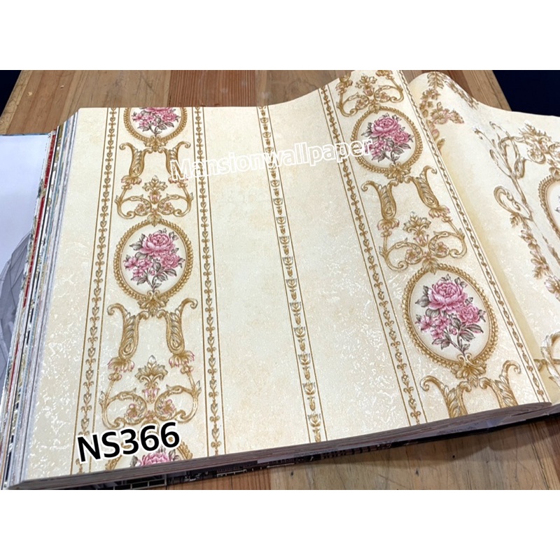 Jual Wallpaper Dinding Bunga Garis Salur Ornamen Klasik Shabby Pink Mewah Murah | Shopee Indonesia