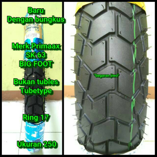 Jual Ban motor ring 17 Ukuran 70/90 atau 2.50 merk primax SK 63 semi ...