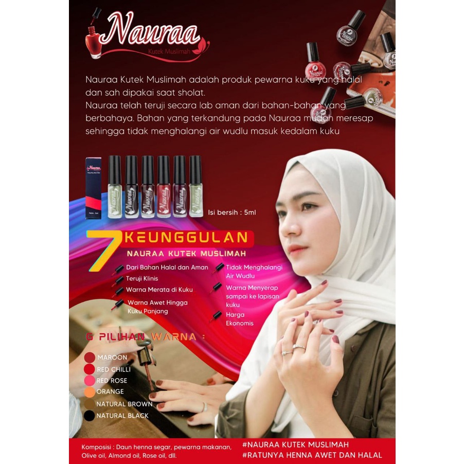 Jual Kutek halal muslimah Naura cat kuku pacar kuku Inai kuku pengantin ...