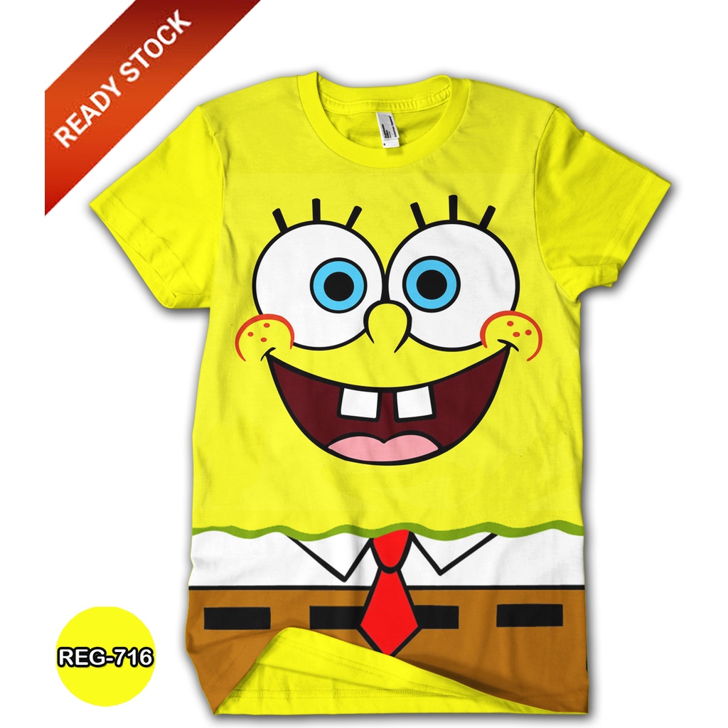 Jual Kaos SpongeBob SquarePants 3D baju SpongeBob Kartun TV Animasi ...