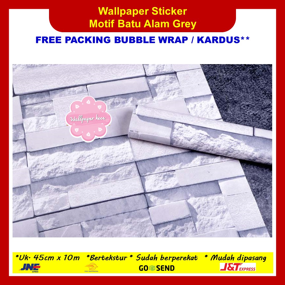 Jual Wallpaper Sticker Dinding Alam Grey Walpaper Dinding Stiker ...
