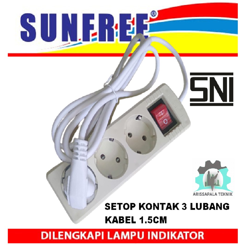 Jual Stop Kontak 3 Lubang Terminal Colokan Listrik Plus Saklar Switch On Off Kabel Power 1.5 M ...