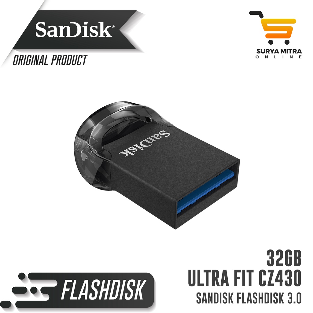 Jual Flashdisk Sandisk Ultra Fit CZ430 16GB / 32GB / 64GB / 128GB USB 3 ...