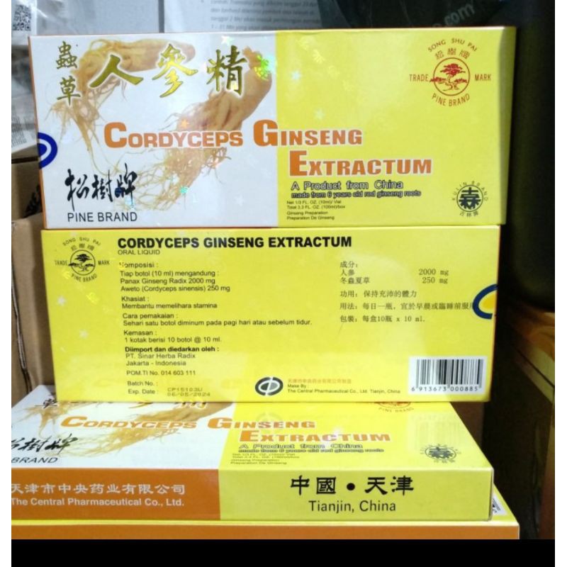 Jual cordyceps ginseng extractum 12botol pine brand | Shopee Indonesia