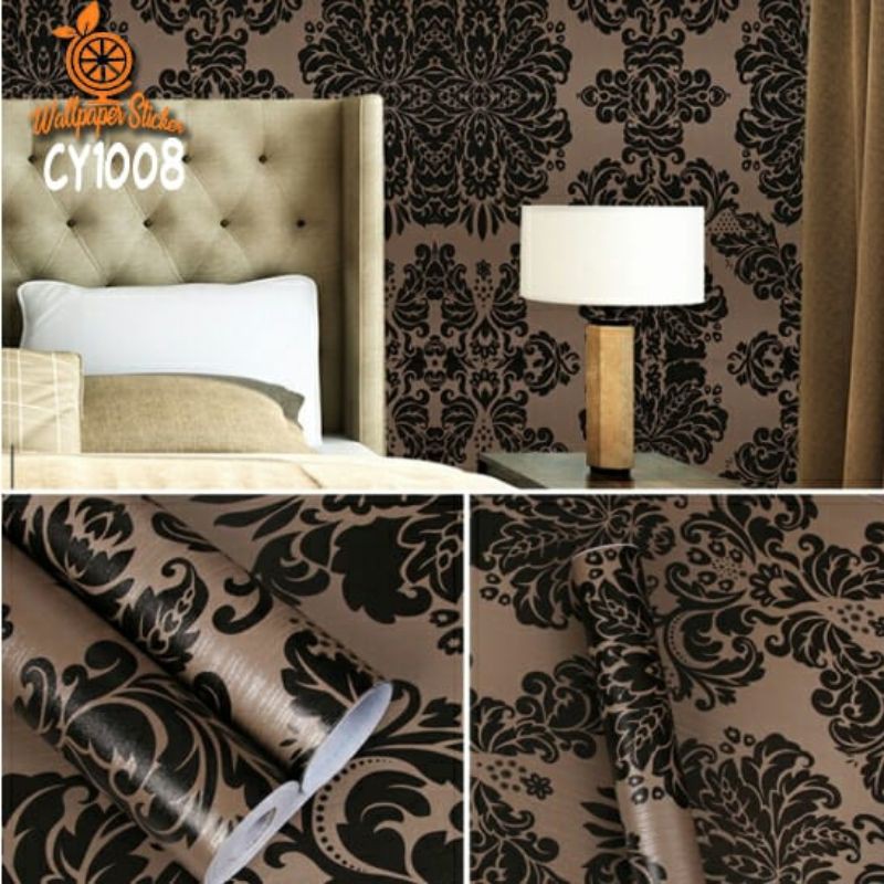 Jual BATIK HITAM COKELAT wallpaper sticker dinding motif batik ukuran ...