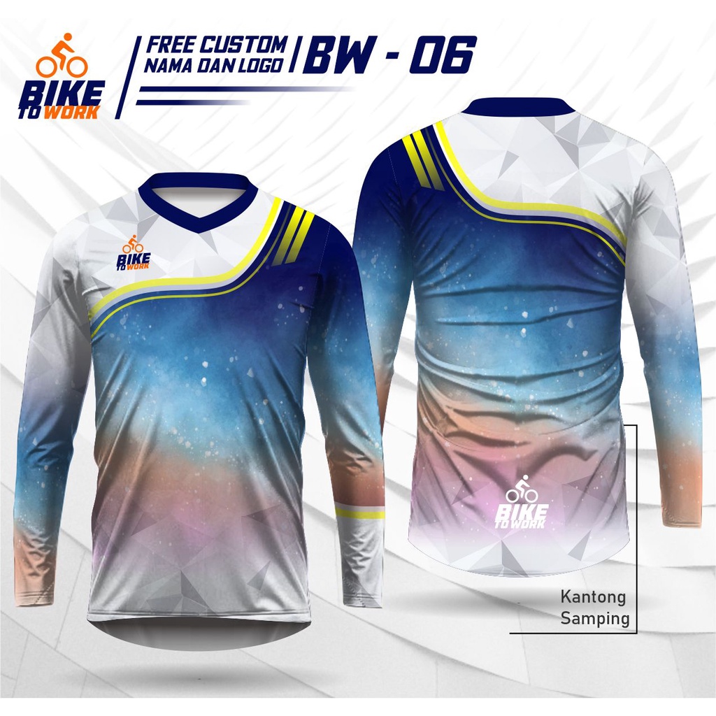 Jual Jersey sepeda bike to work baju gowes lengan panjang | Shopee ...