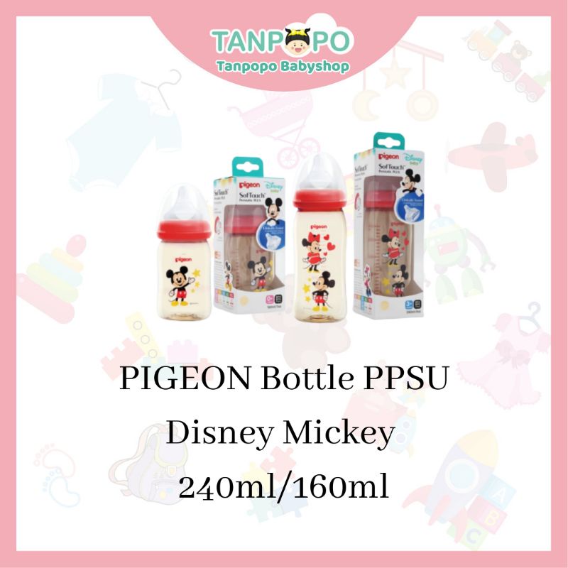 Jual PIGEON Botol PPSU Disney Mickey Mouse ( 240ml & 160ml ) | Shopee Indonesia