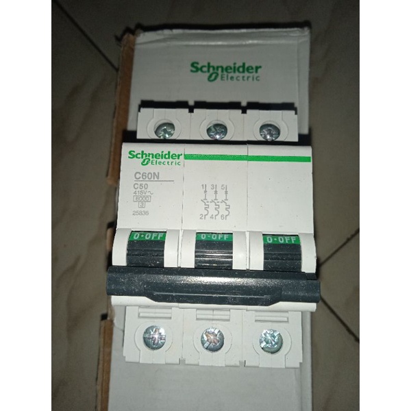 Jual MCB Schneider C60N 50A 63A 25A 3PHASE Original | Shopee Indonesia