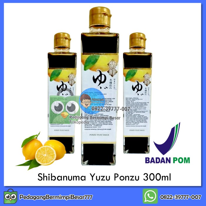 Jual KUALITAS TERBAIK - SHIBANUMA PONZU YUZU KATSUO 300ML | SAUS PONZU ...
