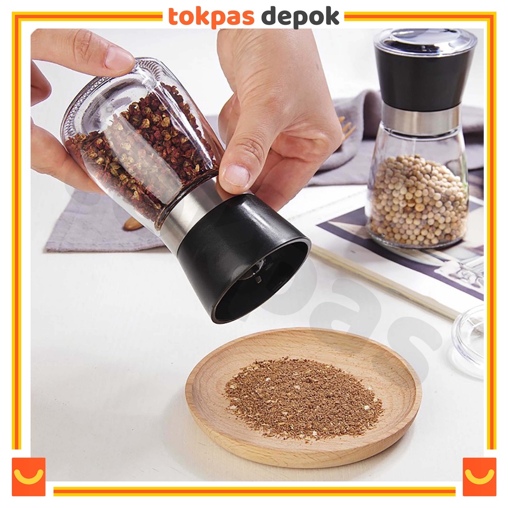 Jual [SUPER MURAH] Botol Grinder Bumbu Lada Garam Bahan Kaca Penggiling ...