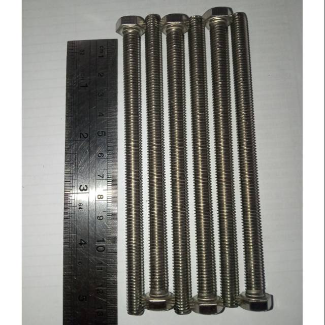 Jual Baut hex m8 x 130 (13cm) stainless 304 THE A2-70 | Shopee Indonesia