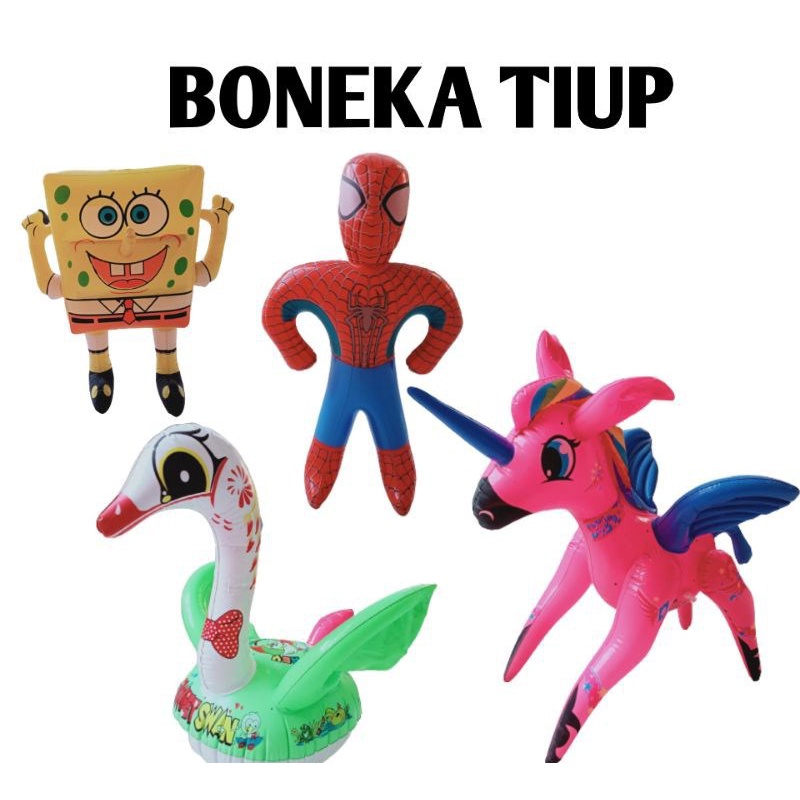 Jual GROSIR 12 BIJI Balon Tiup CAMPUR SPIDERMAN ANGSA SPONGEBOB KUDA ...