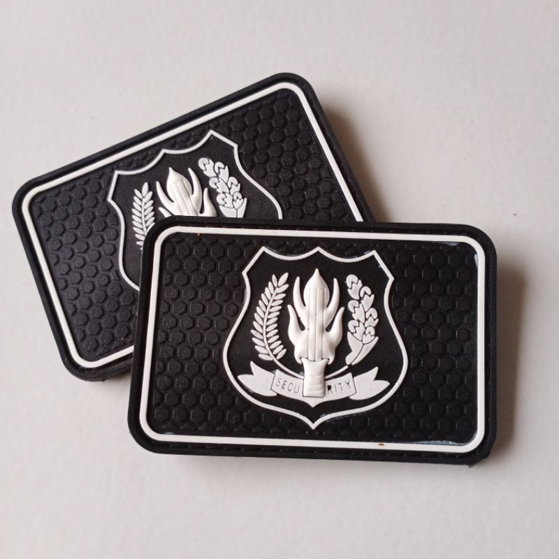Jual EMBLEM LOGO SECURITY LOGO SATPAM Patch Rubber Tempelan topi jaket ...