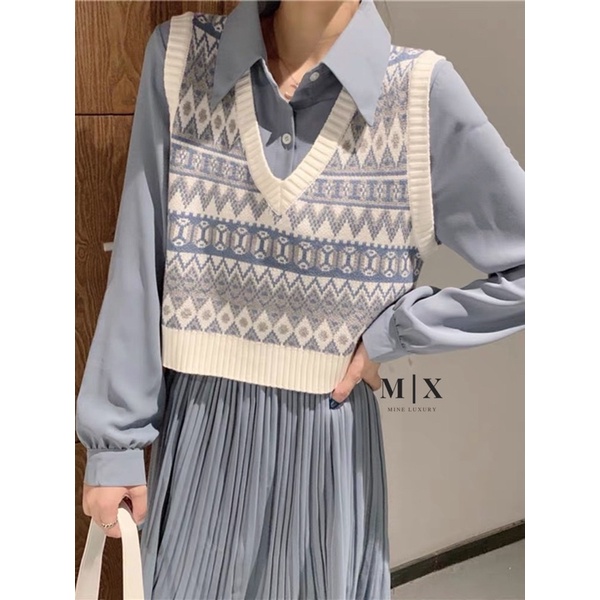Jual KNIT VEST WANITA ATASAN RAJUT KOREAN STYLE OVERSIZED BAJU KAOS MX927 | Shopee Indonesia