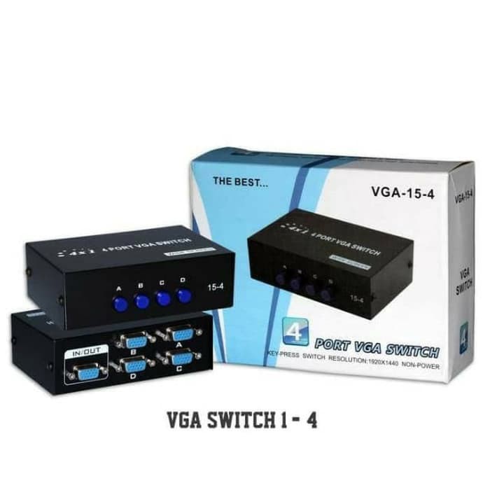Jual VGA Switcher 4 port switch vga 4port | Shopee Indonesia