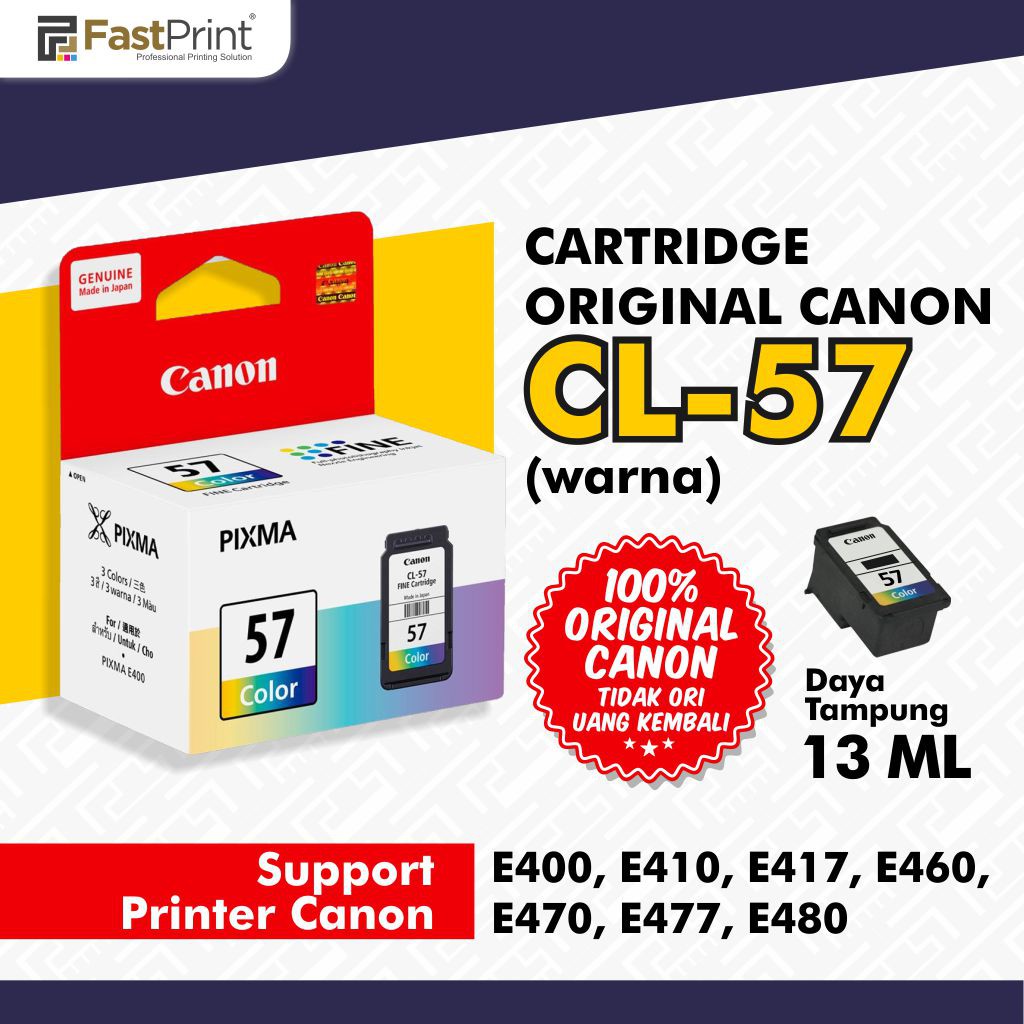Jual Cartridge Canon CL57 CL-57 CL 57 Color Original Printer E400 E410 ...