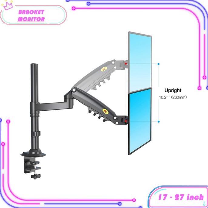 Jual bracket monitor tv / stand arm jepit meja NB H80 17 - 27 inch ...