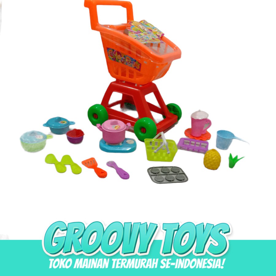 Jual Mainan Anak Troli Belanja Trolley Keranjang Supermarket SM 918 ...