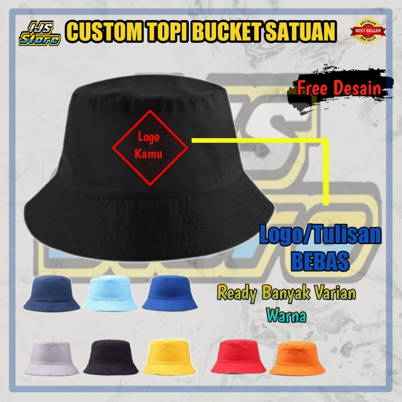 Jual Topi Bucket Custom Design Logo Bebas Unisex Bisa Pria Wanita ...